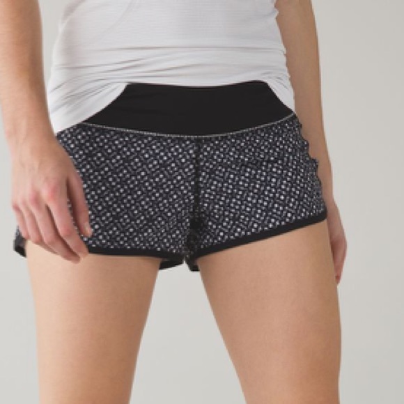 lululemon athletica | Shorts | Lululemon Run Speed Short Dottie Eyelet White Black Tonka Stripe ...